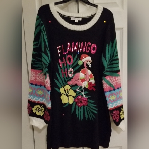 Celebrate Together | Sweaters | Cute Fun Womens Flamingo Ugly Christmas ...